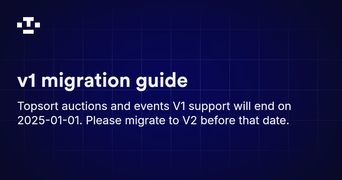 v1 migration guide | Topsort Documentation
